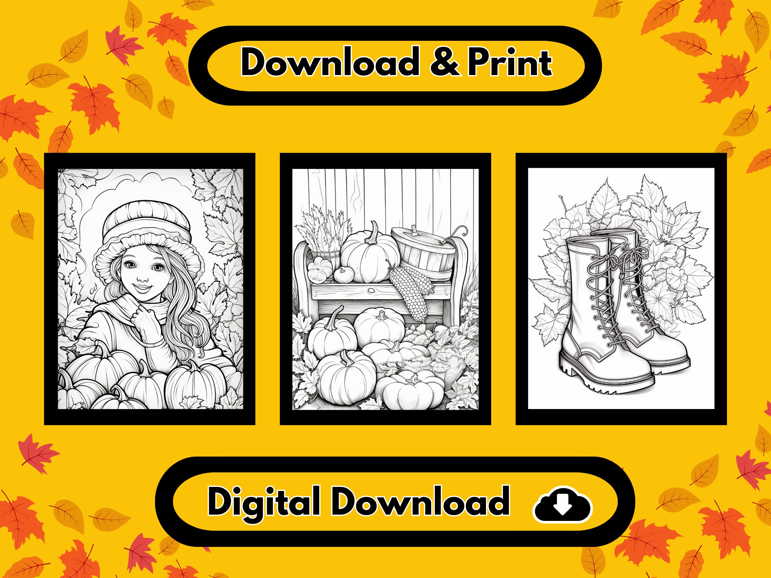 Autumn Coloring Book, Autumn Coloring Pages, Fall Coloring Pages, Fall ...