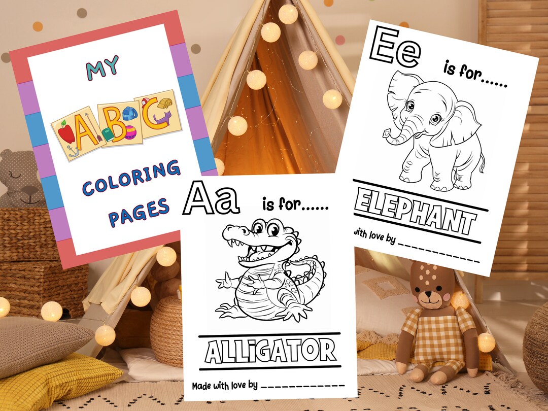 ABC Coloring Book, Abc Coloring Pages, Baby Shower Games, Baby Shower ...
