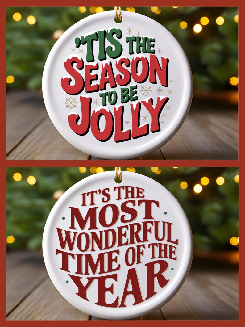 Christmas Ornament Designs: Round Holiday Graphics Bundle (PNG, JPG ...