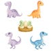 Cute Dinosaur Clipart Bundle PNG | Dinosaur Watercolor Clipart | Cute ...