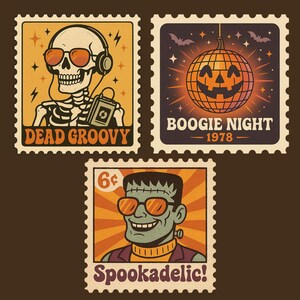 Vintage Halloween Postage Stamp Clipart | Retro Halloween | Halloween ...