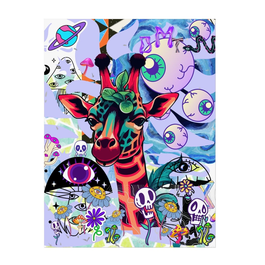 Dmt Giraffe Trippy Psychedelic Wall Decor - Etsy