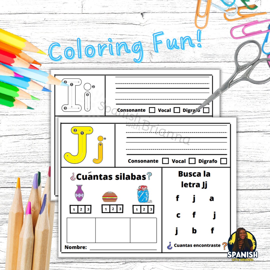 Spanish Printable Activity Pages Kindergarten Spanish Language Learning ...