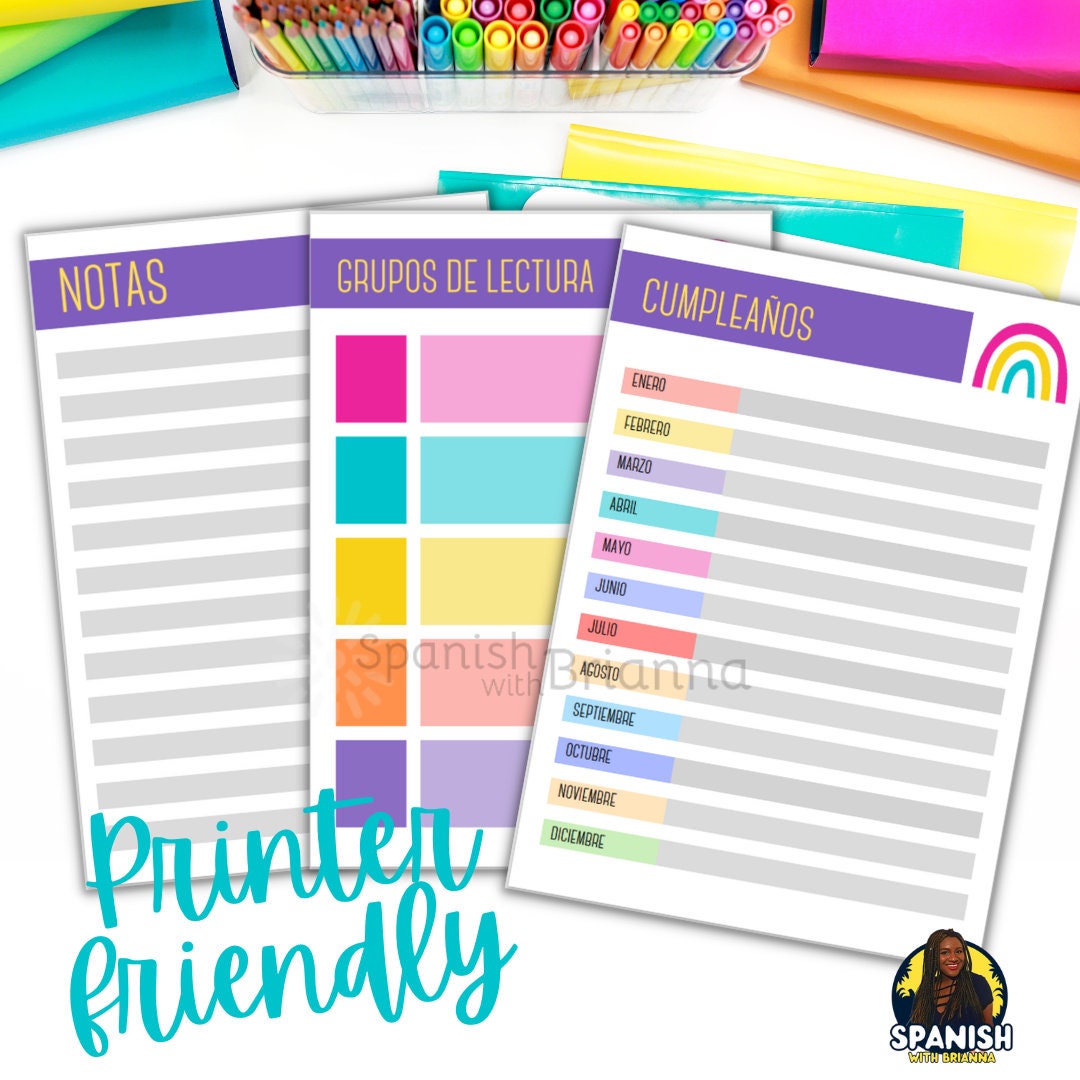 Master Classroom Planner Spanish Español Bilingual Teacher Planner 2022 ...