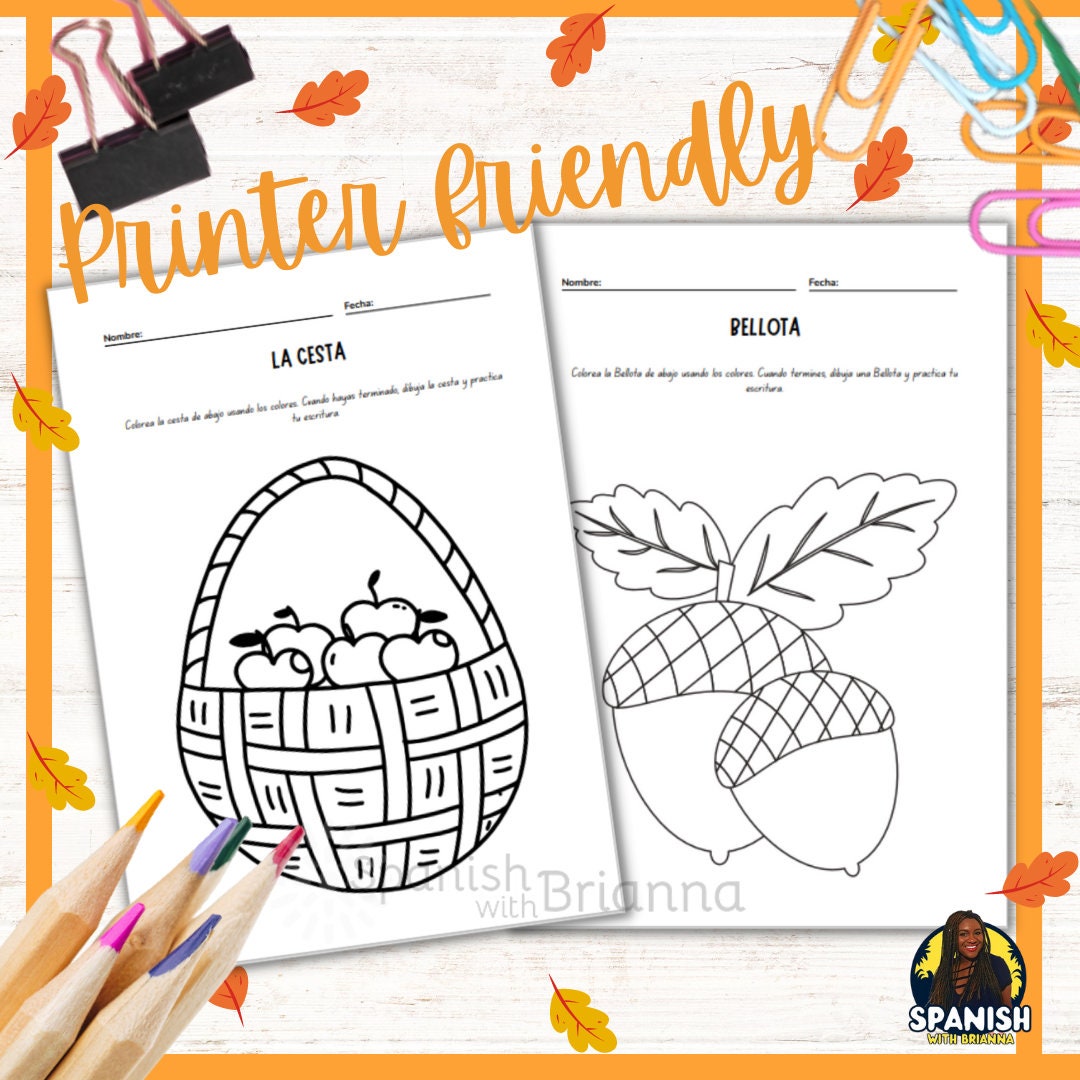 Spanish Coloring Pages Busy Book Halloween Coloring Book Thanksgiving ...