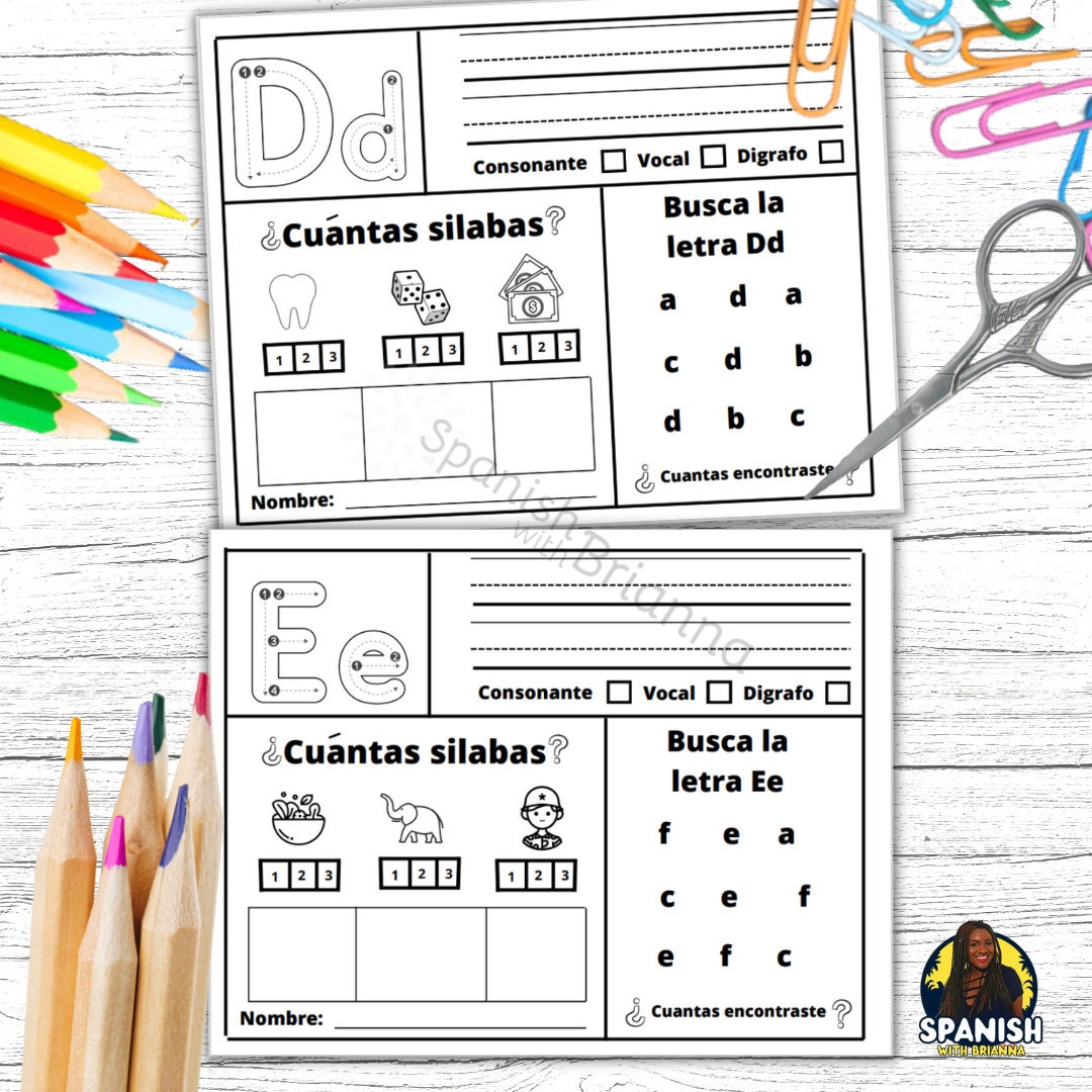Spanish Printable Activity Pages Kindergarten Spanish Language Learning ...