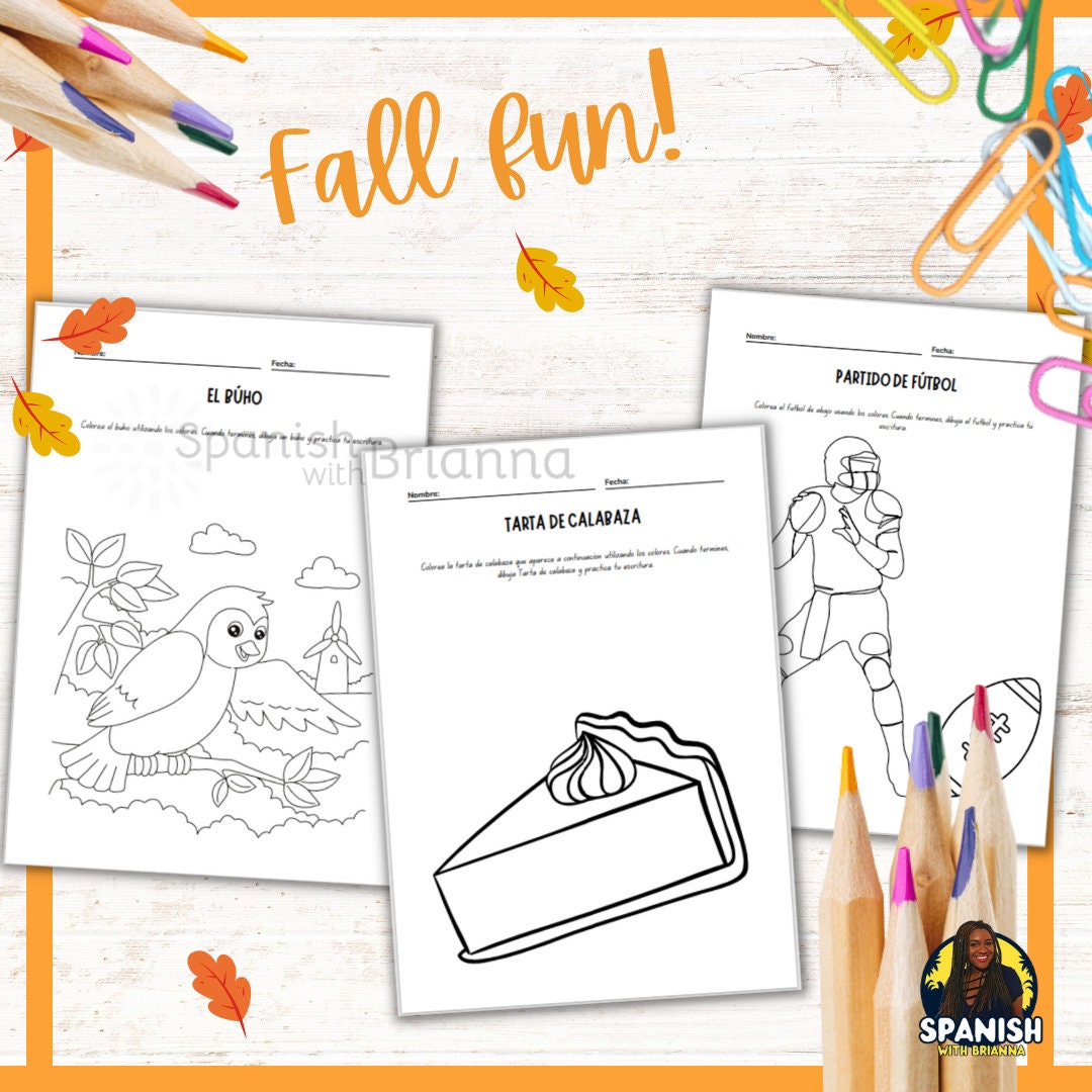 Spanish Coloring Pages Busy Book Halloween Coloring Book Thanksgiving ...