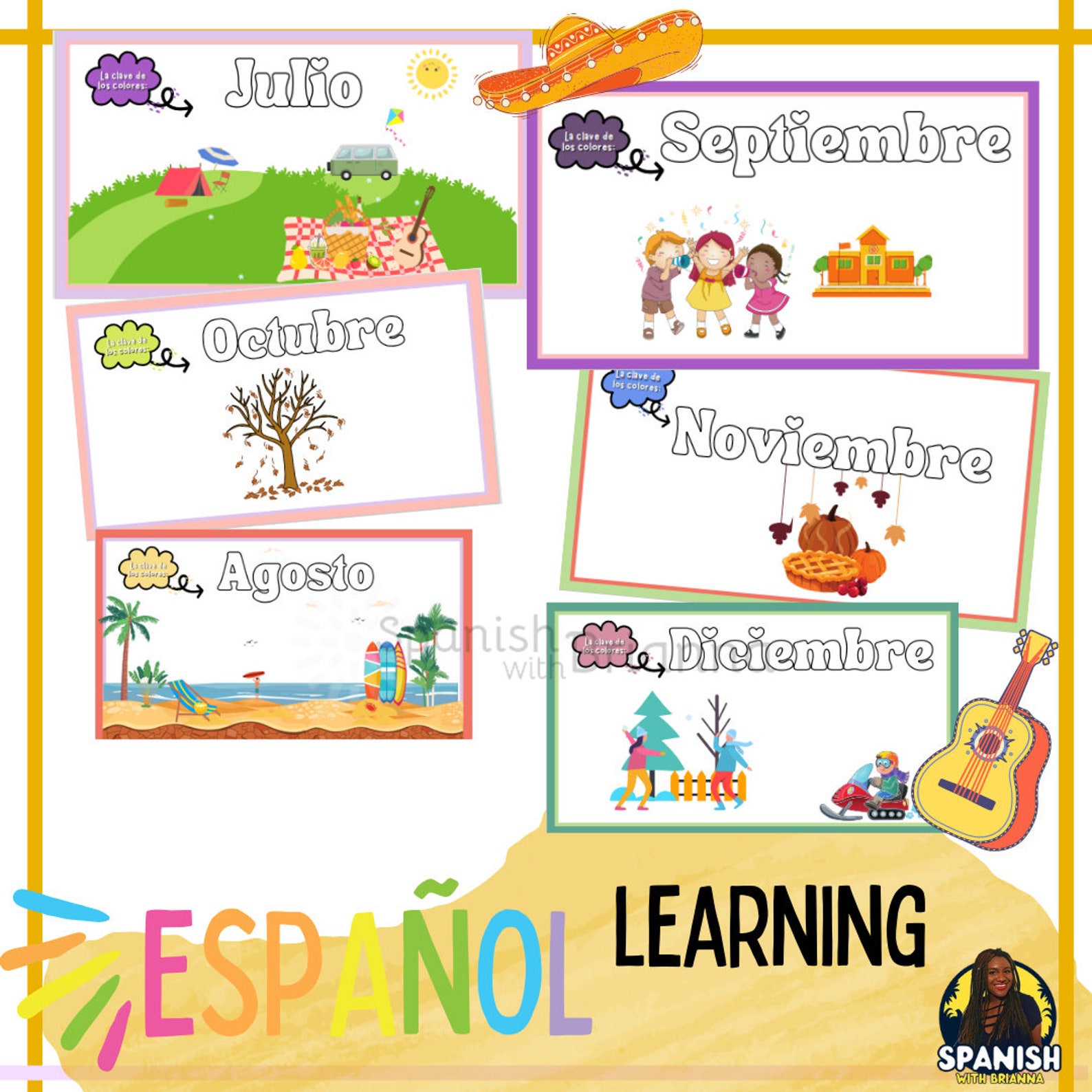 SPANISH Calendar Kit Calendario Escolar Back to School Bulletin Board ...