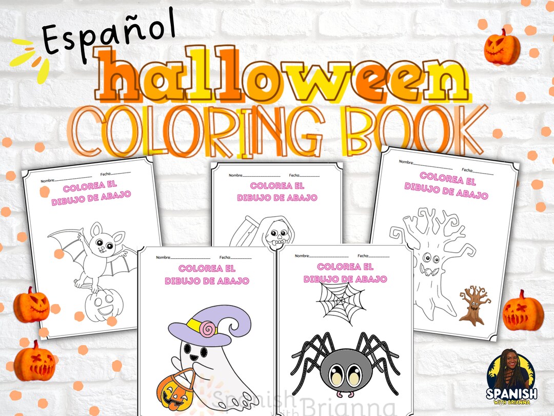Spanish Halloween Coloring Book Fall Coloring Pages Children's ...