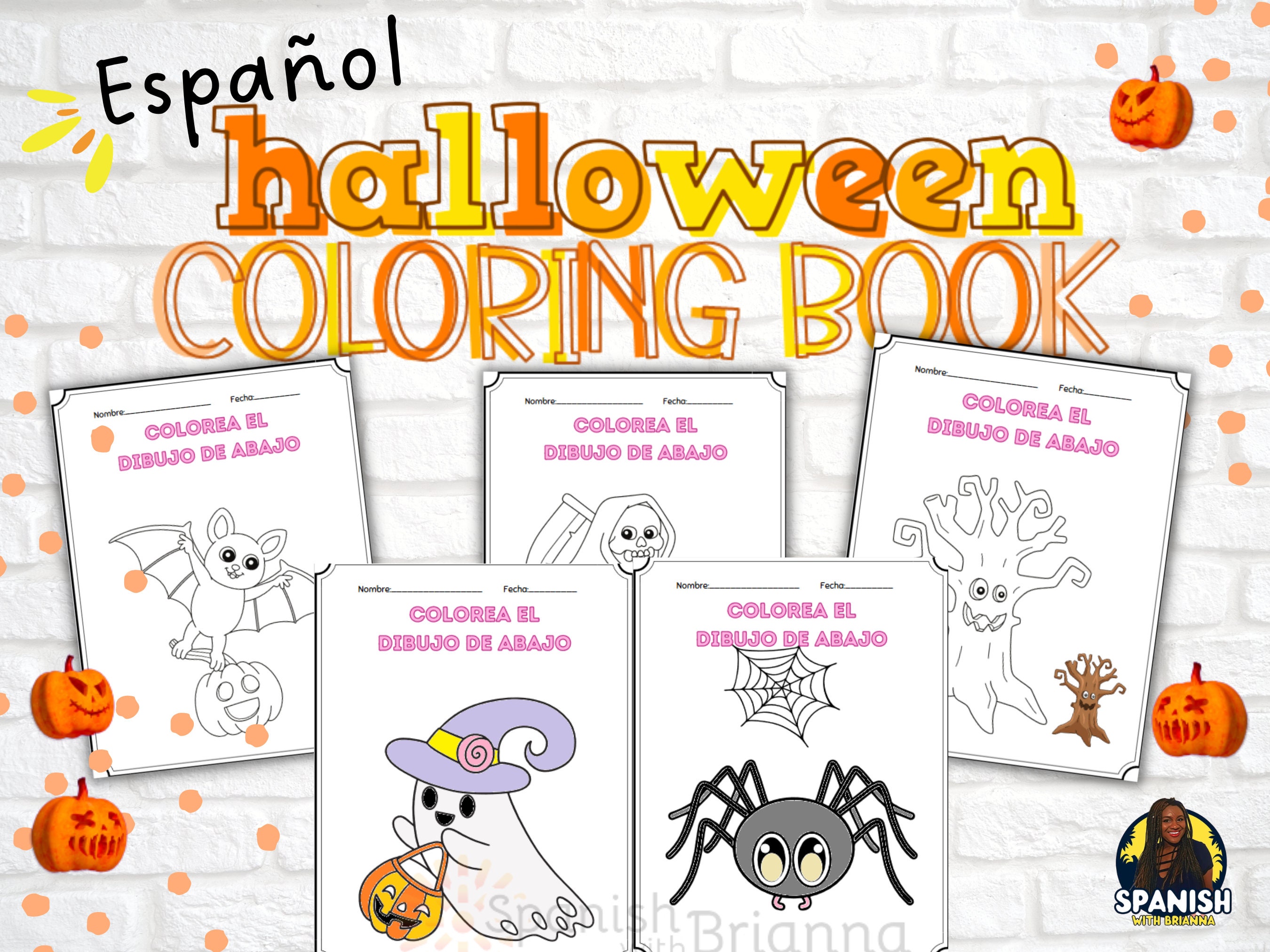 Spanish Halloween Coloring Book Fall Coloring Pages - Etsy