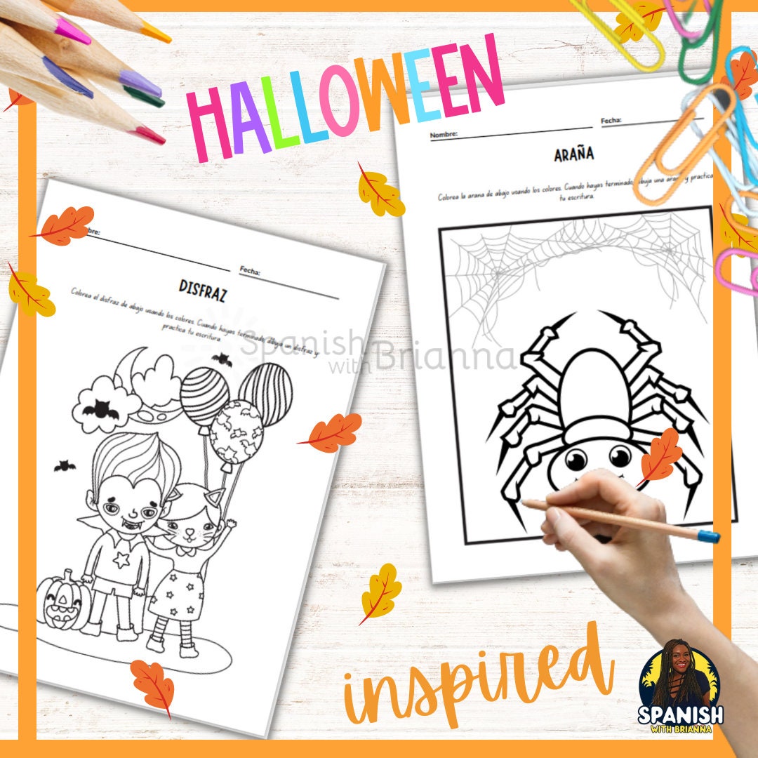 Spanish Coloring Pages Busy Book Halloween Coloring Book Thanksgiving ...