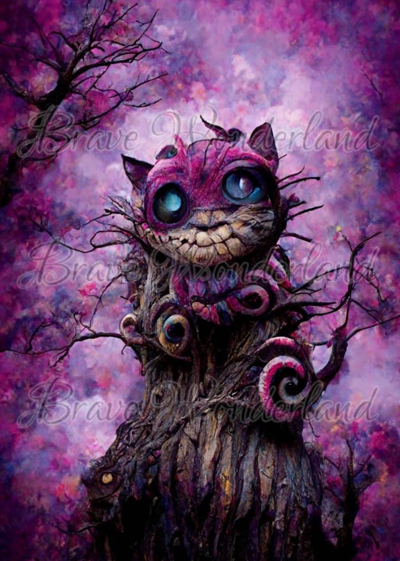 Cheshire Cat Alice in Wonderland AI Artwork - Etsy