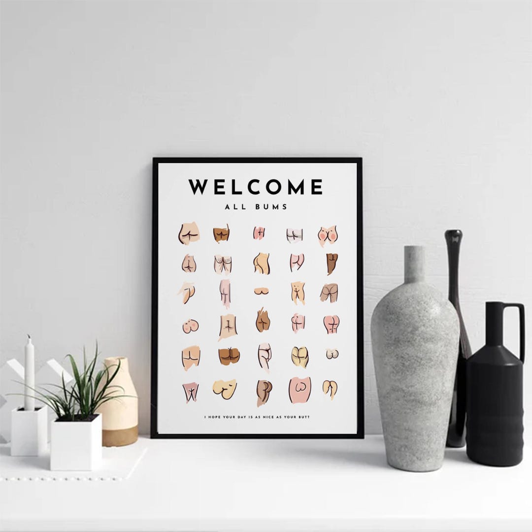 Cheeky Prints Sexy Butts Poster for Mens Bathroom Decor - Etsy