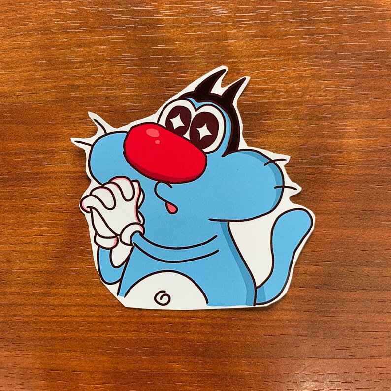 Sticker Oggy Sticker Cat Sticker Funny Vinyl Sticker - Etsy