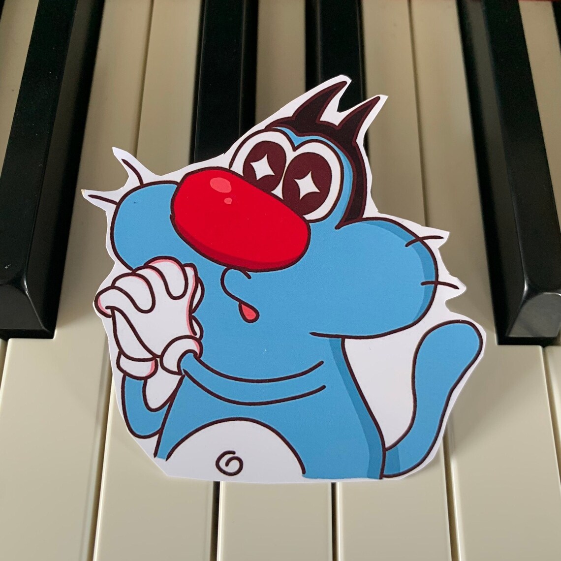 Sticker Oggy Sticker Cat Sticker Funny Vinyl Sticker - Etsy