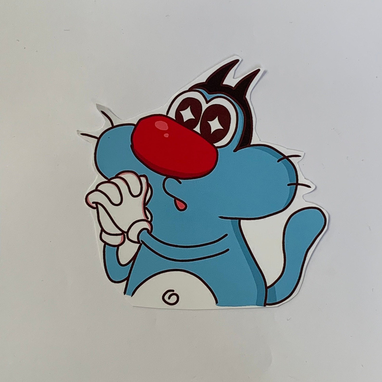 Sticker Oggy Sticker Cat Sticker Funny Vinyl Sticker - Etsy