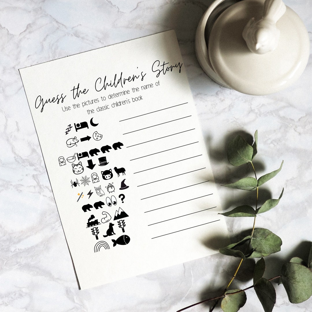 Guess the Children's Story Baby Shower Game - Etsy