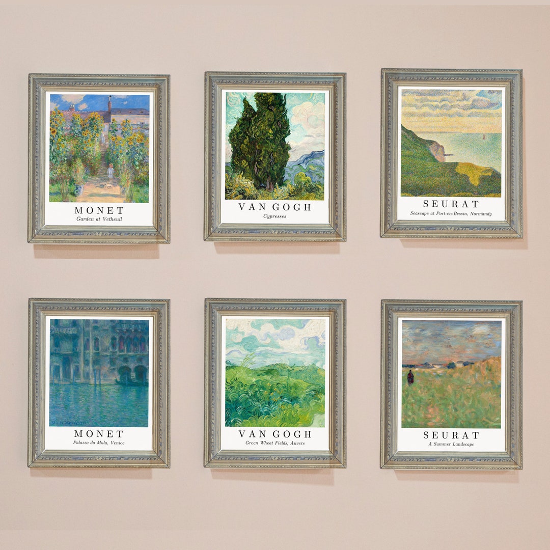 11x14 Impressionist Monet Van Gogh Seurat Gallery Wall Art Prints ...