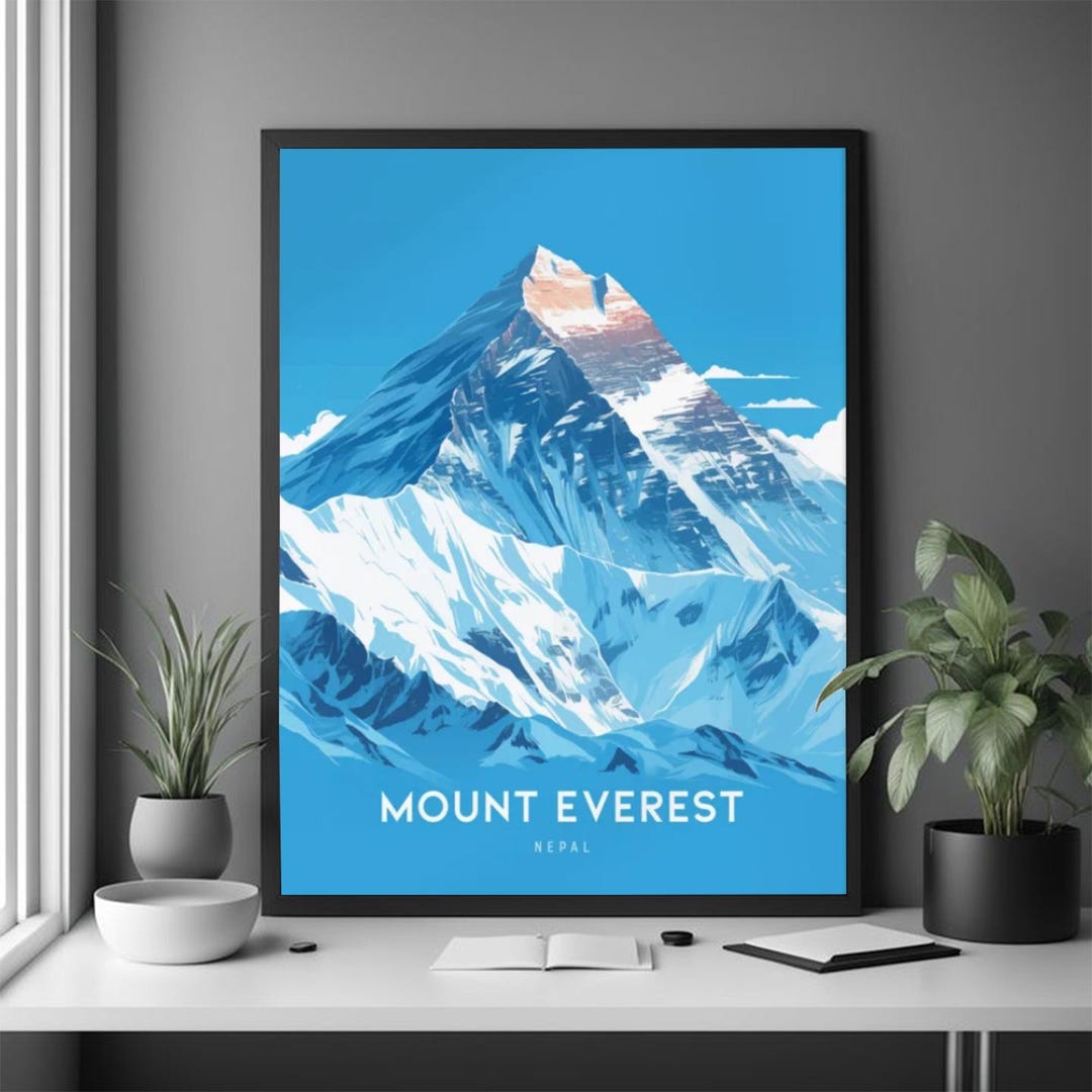 Mount Everest, Nepal Poster - Majestic Mountain Scenery, Perfect Gift ...