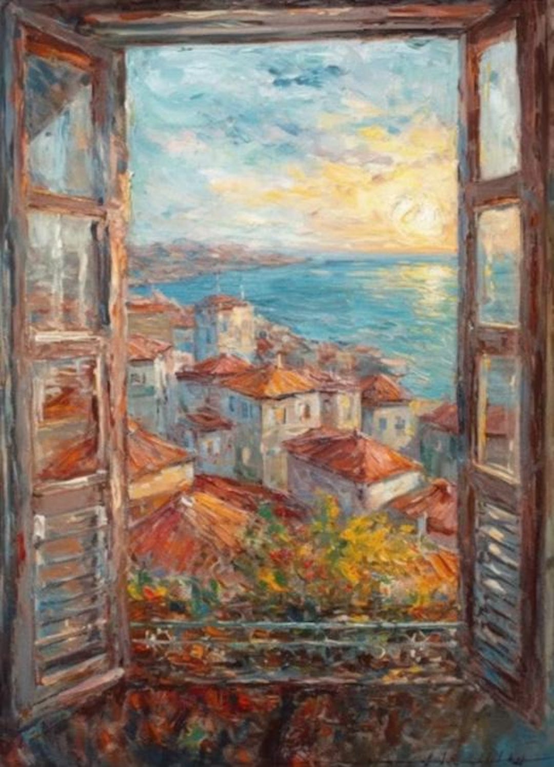 Window View of Istanbul in the Style of Impressionism 2 Art Print - Etsy
