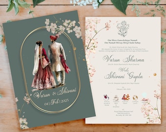 Hindu Couple Wedding Invitation, Indian Wedding, Gujrati Wedding ...
