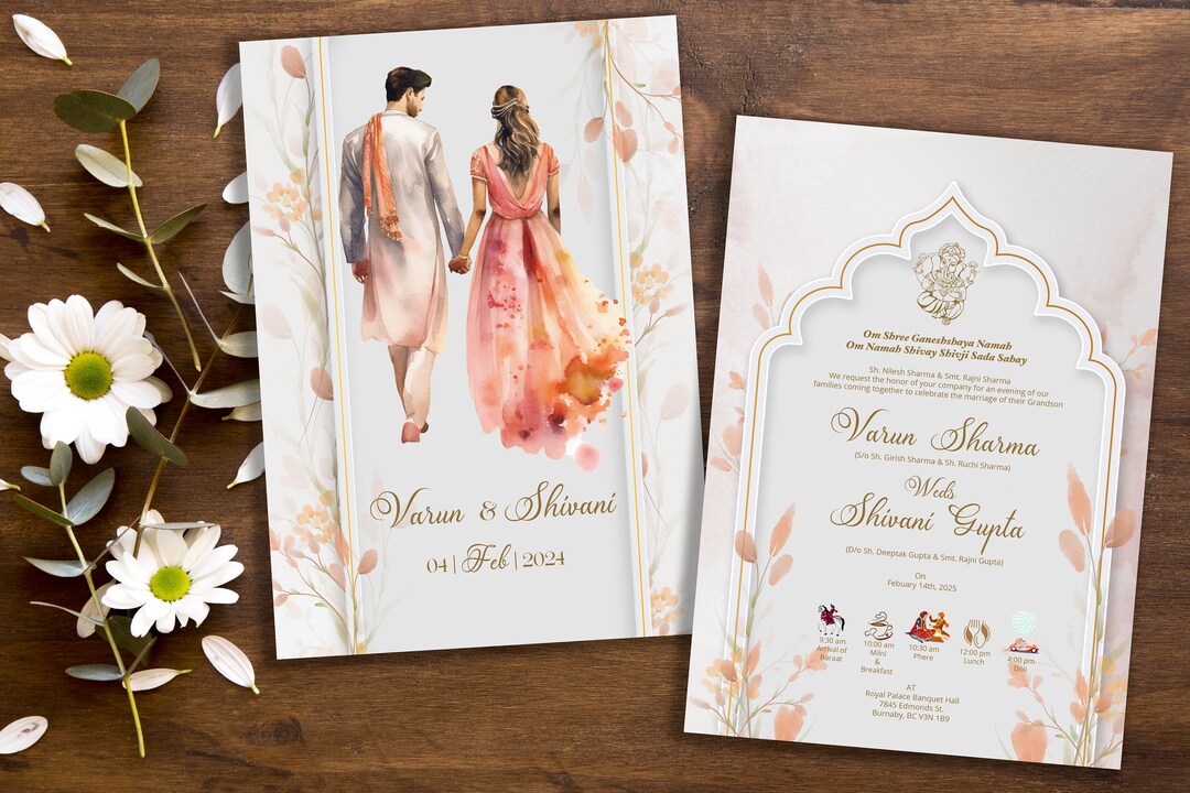 Beautiful Hindu Wedding Invitation, Indian Wedding, Gujrati Wedding ...