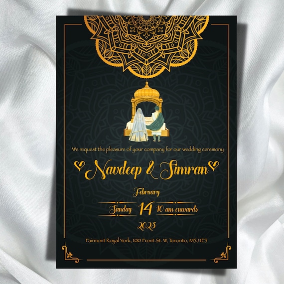 Sikh Indian Wedding Invitation Cards For PDF2022 Sikh Punjabi