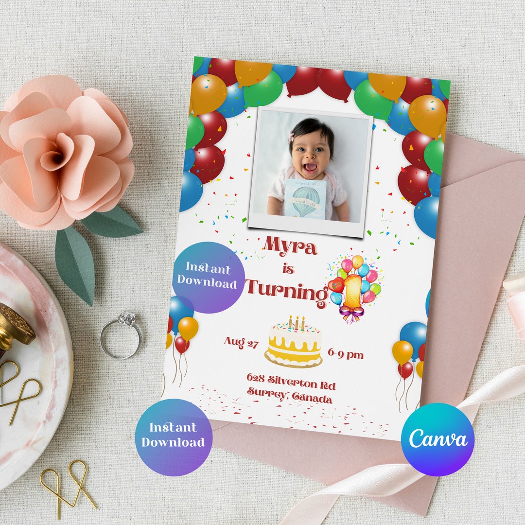 Children's Birthday Card- Kids Birthday Card, Editable Birthday Card ...