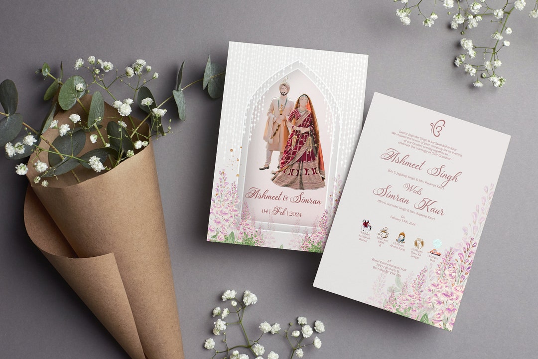 Elegant & Simple Wedding Invites, Anand Karaj, Reception, Path ...