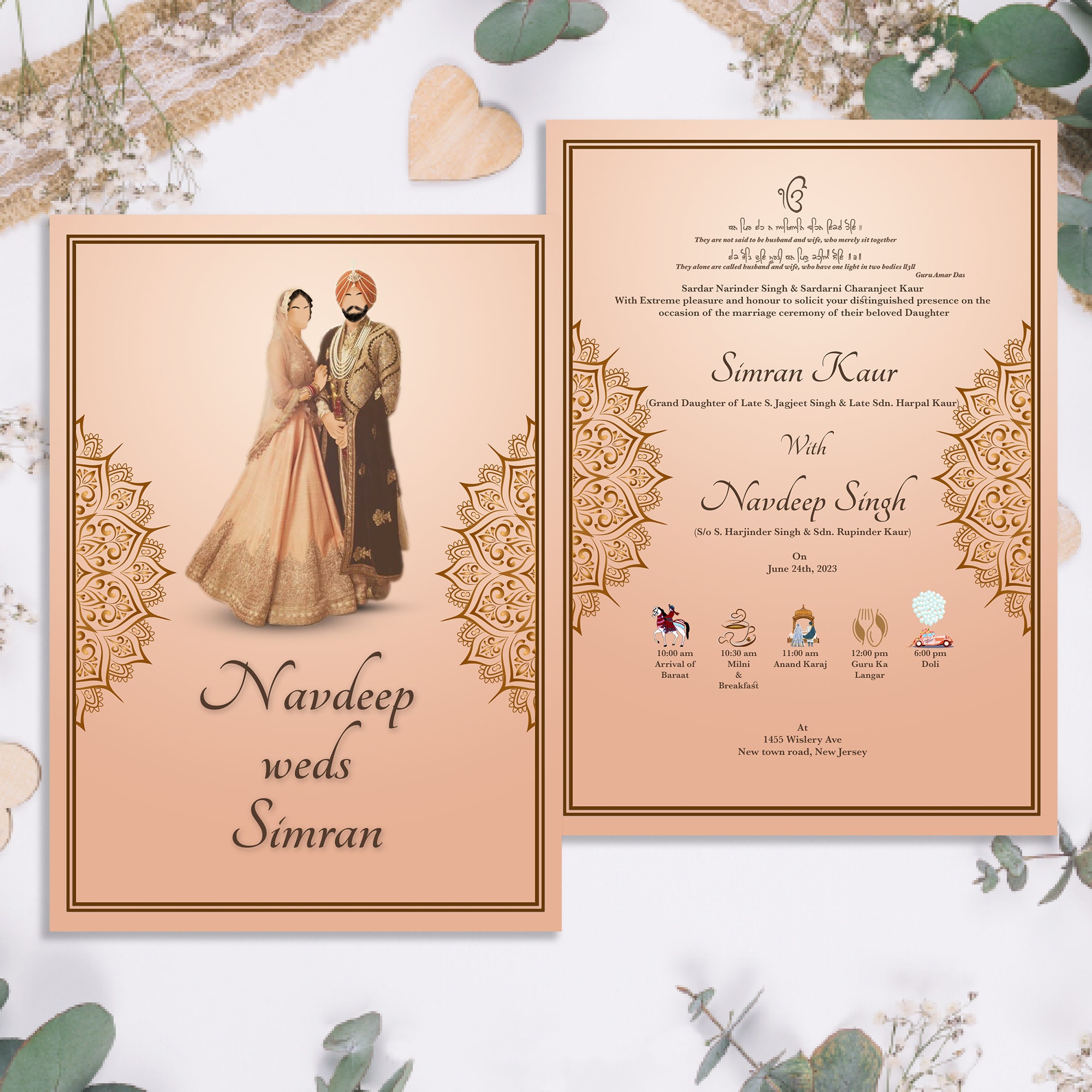 Anand Karaj Invitation Sikh Wedding Punjabi Wedding Wedding Details Anand Karaj Invitation Sikh Wedding Punjabi Wedding Wedding Details