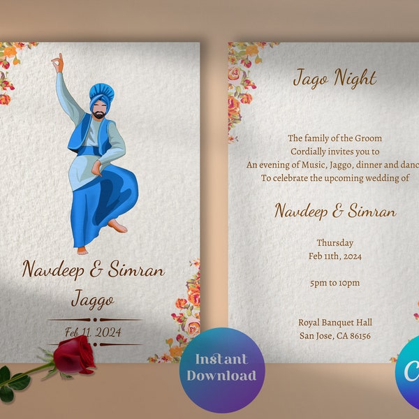 Punjabi Jago Invite - Etsy UK