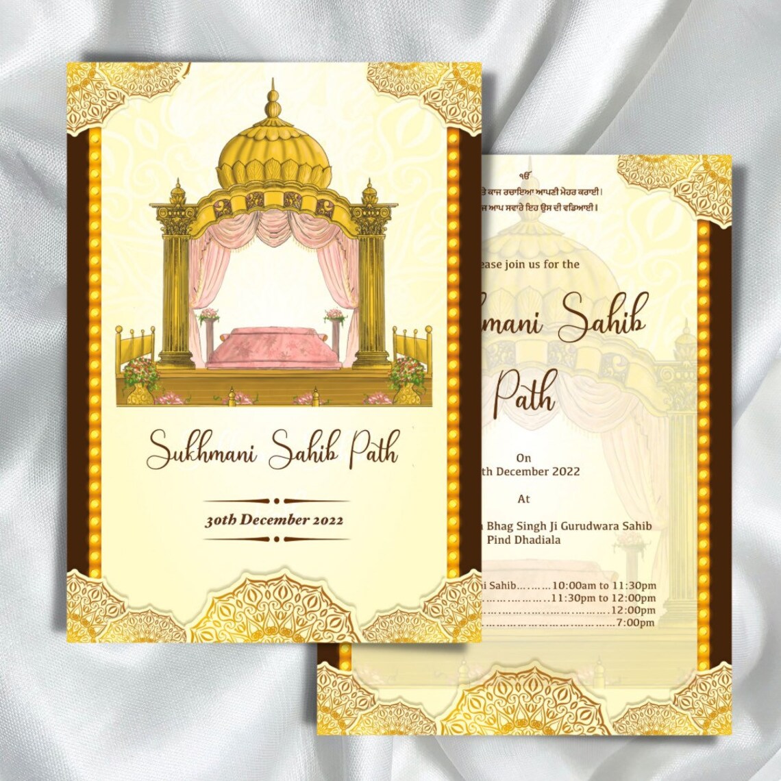 Modern Sikh Wedding Card, Includes Anand Karaj, Reception Card, Mehndi ...
