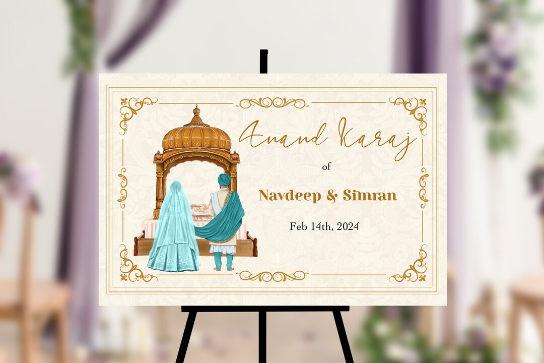 Anand Karaj Welcome Sign | Wedding Welcome Sign | Welcome to Our ...