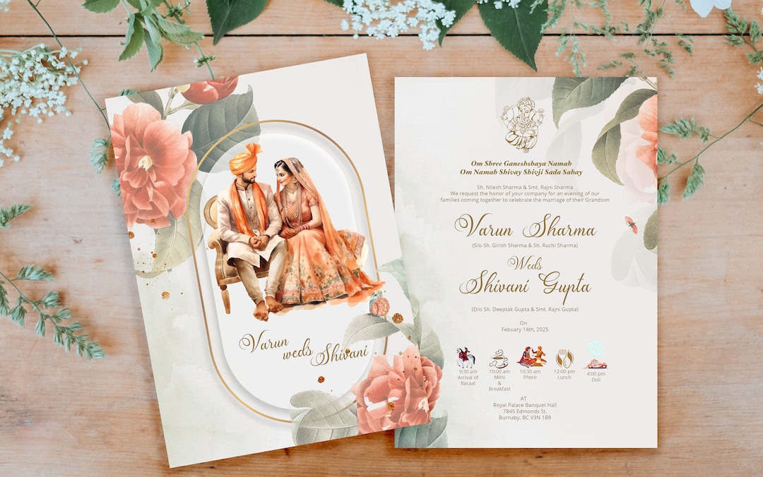 Hindu Wedding Invitation, Indian Wedding, Gujrati Wedding, Reception ...