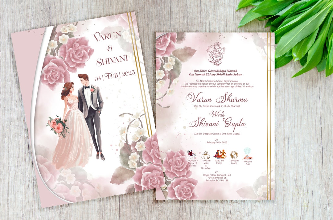 Beautiful Hindu Wedding Invitation, Indian Wedding, Gujrati Wedding ...