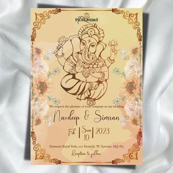 Hindu Wedding Invitation Indian Wedding Gujrati Wedding - Etsy