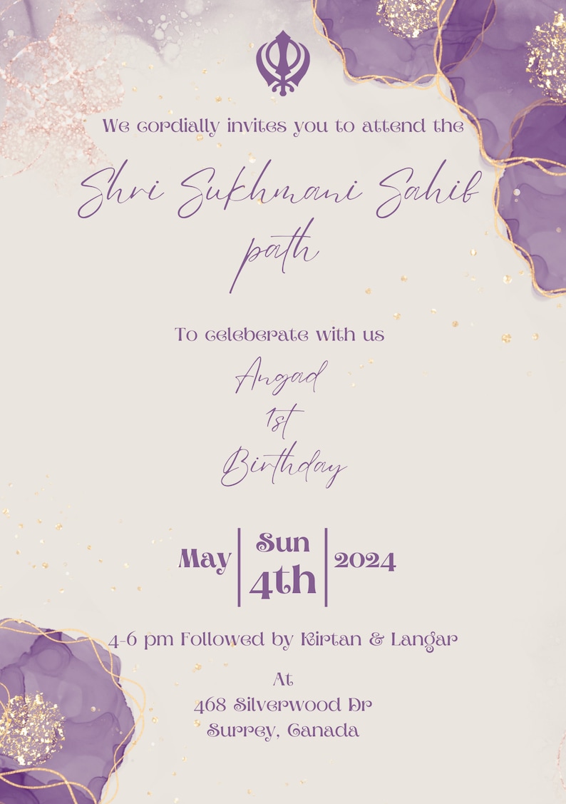 Sukhmani Sahib Path Invitation: Indian Wedding Shagan (digital Invite ...