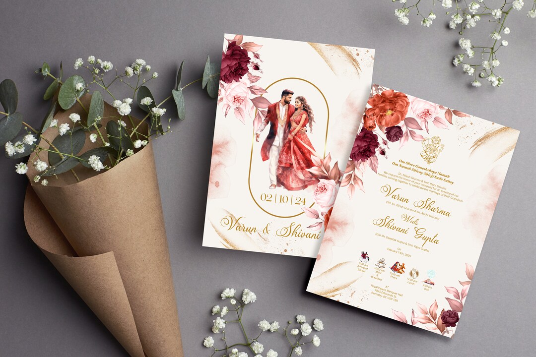 Beautiful Hindu Wedding Invitation, Indian Wedding, Gujrati Wedding ...