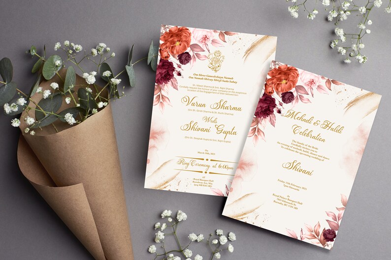 Beautiful Hindu Wedding Invitation, Indian Wedding, Gujrati Wedding ...