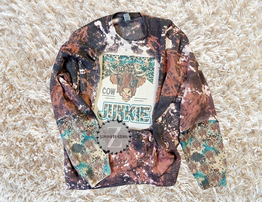 Cow Junkie Cowhide Junkie Bleached Crewneck Heifer Cowhide - Etsy