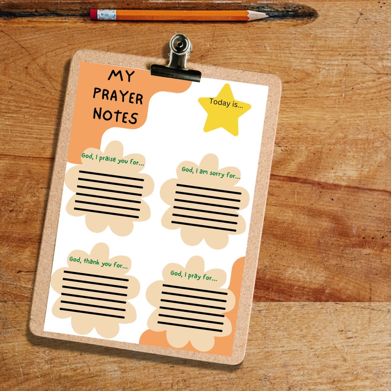 Children's Prayer Sheet, Kids Prayer Journal,prayer Journal for Kids ...