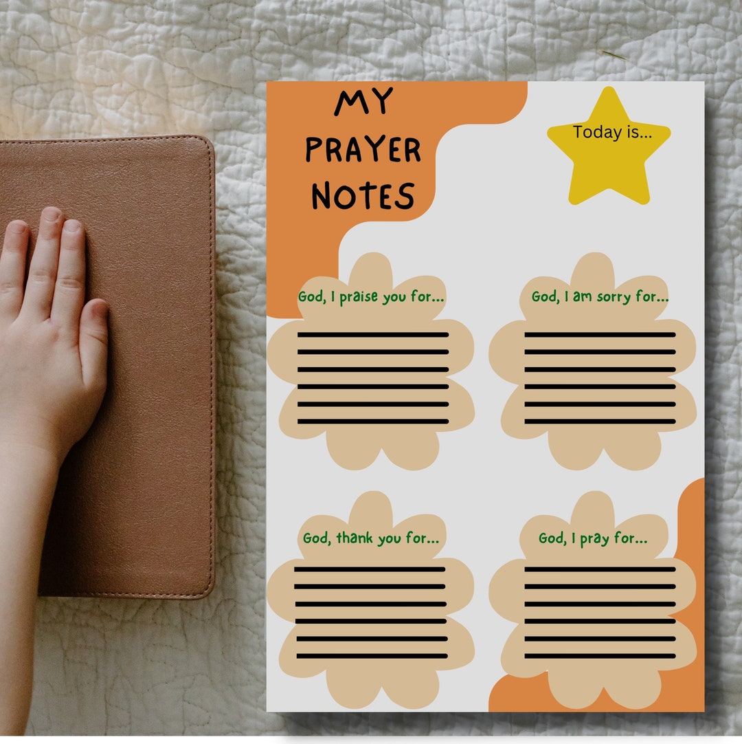 Children's Prayer Sheet, Kids Prayer Journal,prayer Journal for Kids ...