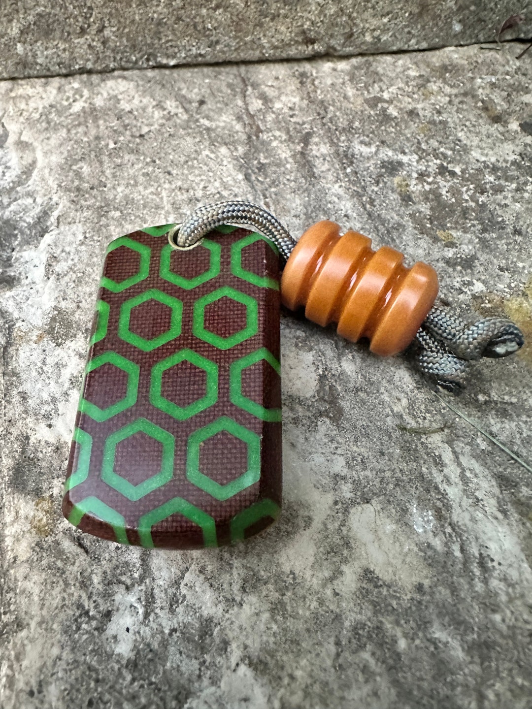 Vintage Micarta Hex Dog Tag/bead Worry Stone - Etsy