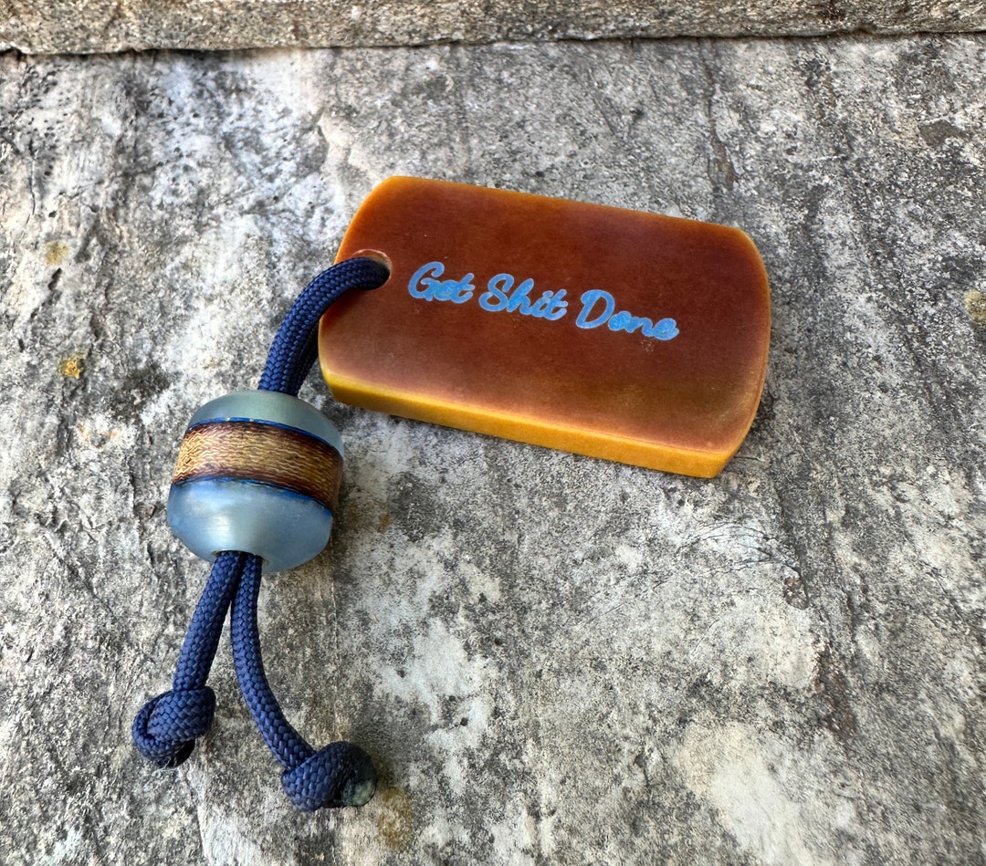 Personalized Handmade Vintage Butterscotch Micarta/resin Dog Tag/bead ...