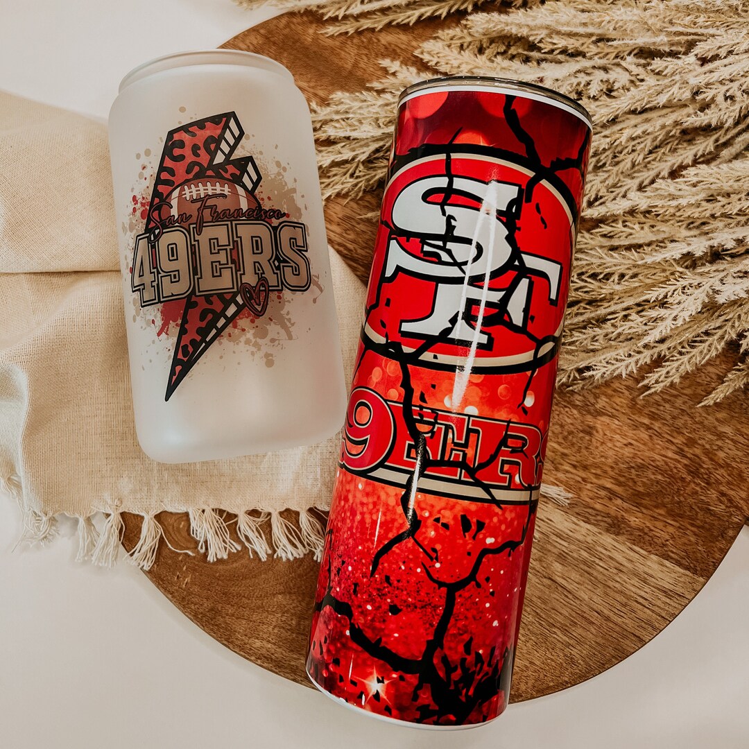San Francisco 49ers 20oz Metal Tumbler, 16oz Glass Can W/bamboo Lid ...