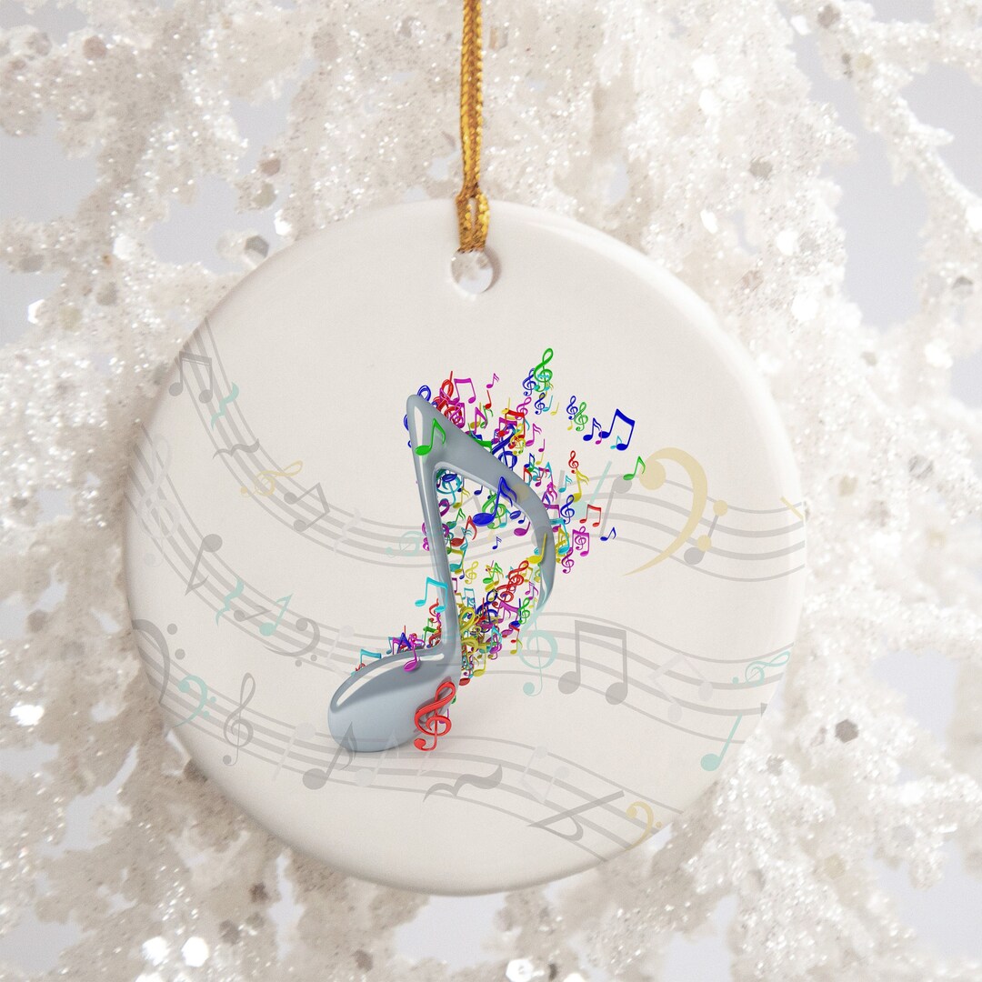 Music Notes and Treble Clef Christmas Ornament Gift, Strings Student ...