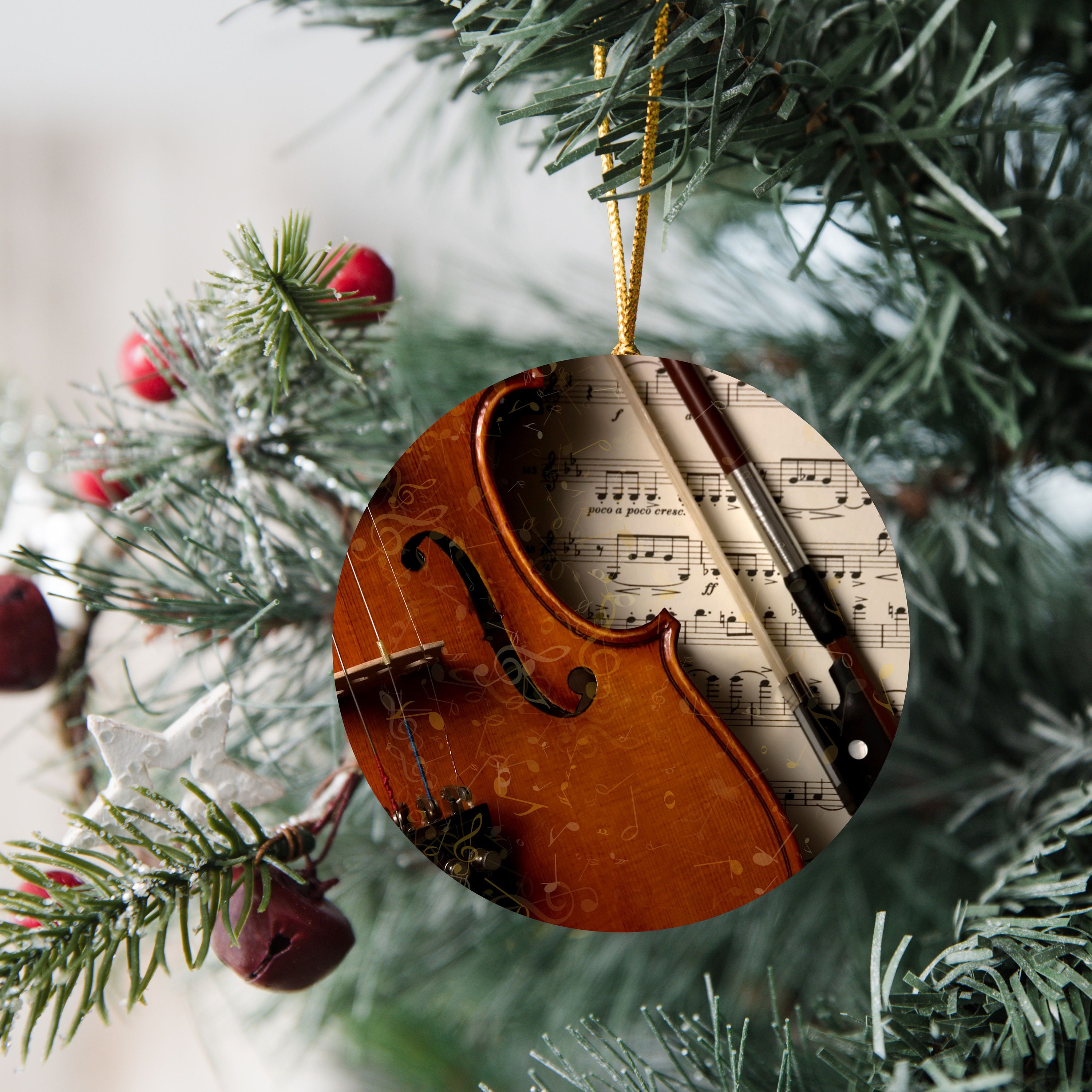 Violin Viola Cello Strings Christmas Music Ornament, Strings Student ...
