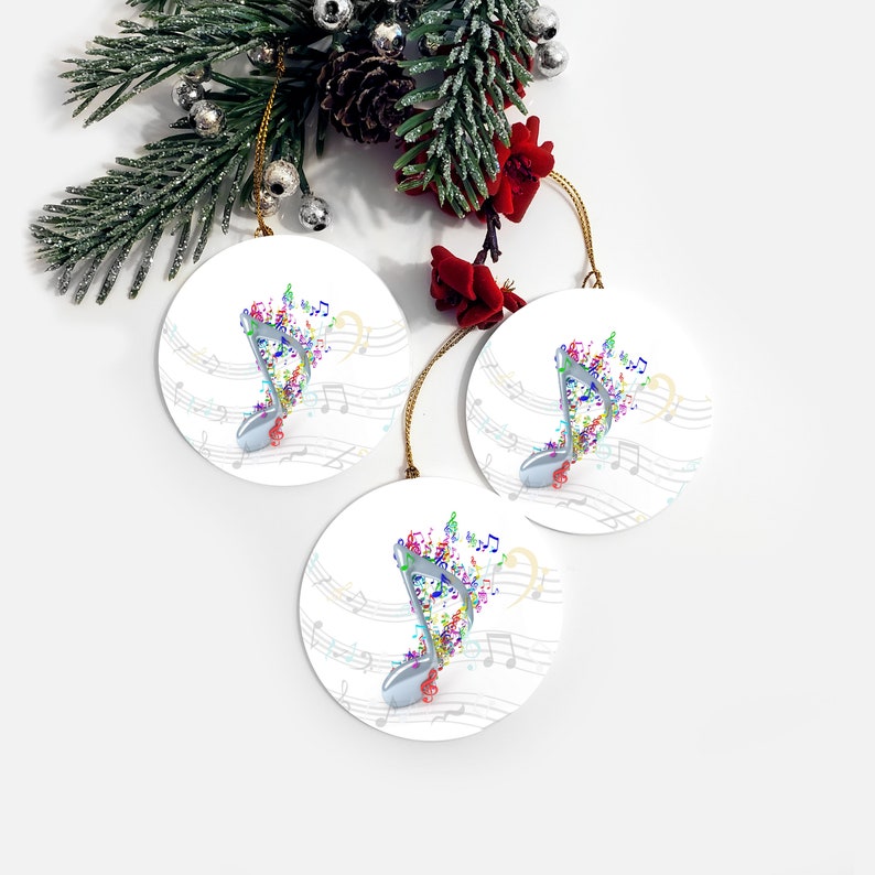 Music Notes and Treble Clef Christmas Ornament Gift Strings - Etsy