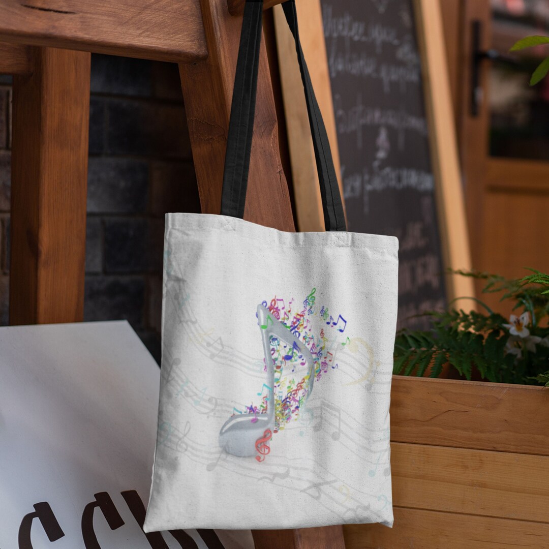 Music Notes Tote Bag Piano Teacher Gift Gift for Singer - Etsy
