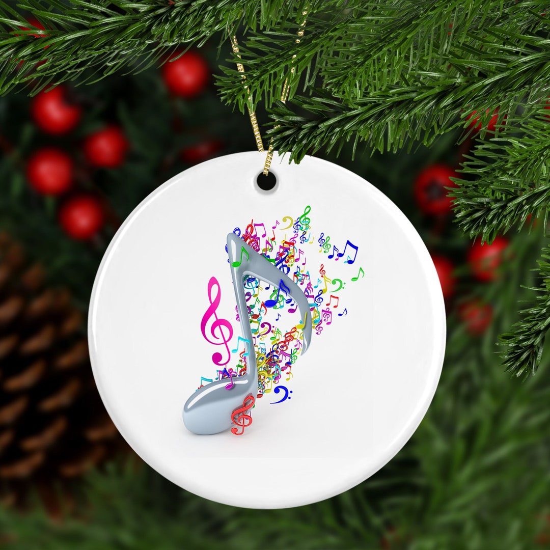 Hot Pink Music Notes and Treble Clef Christmas Music Ornament Gift ...